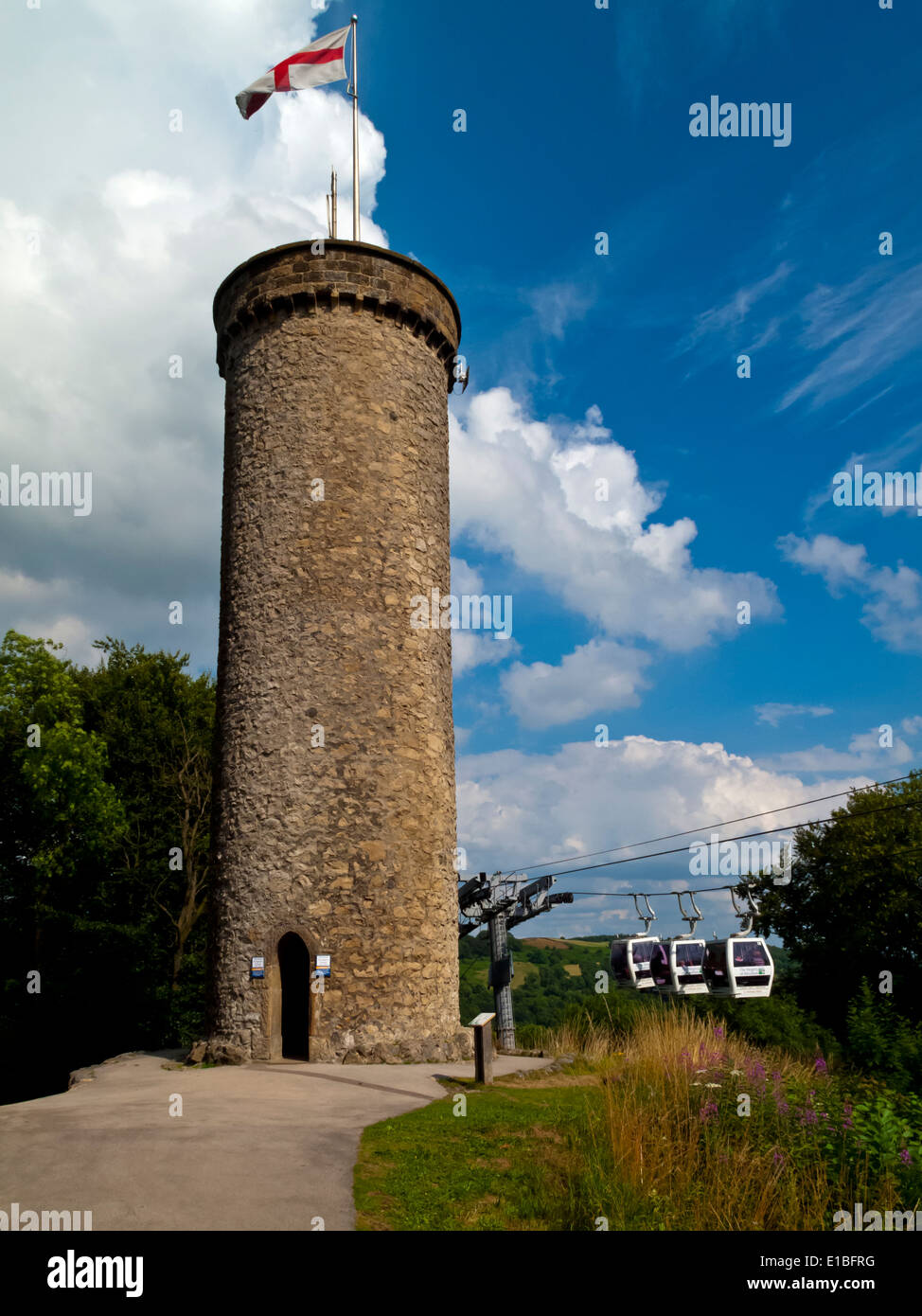 Prospect Tower and cable cars at the Heights of Abraham a tourist Stock ...