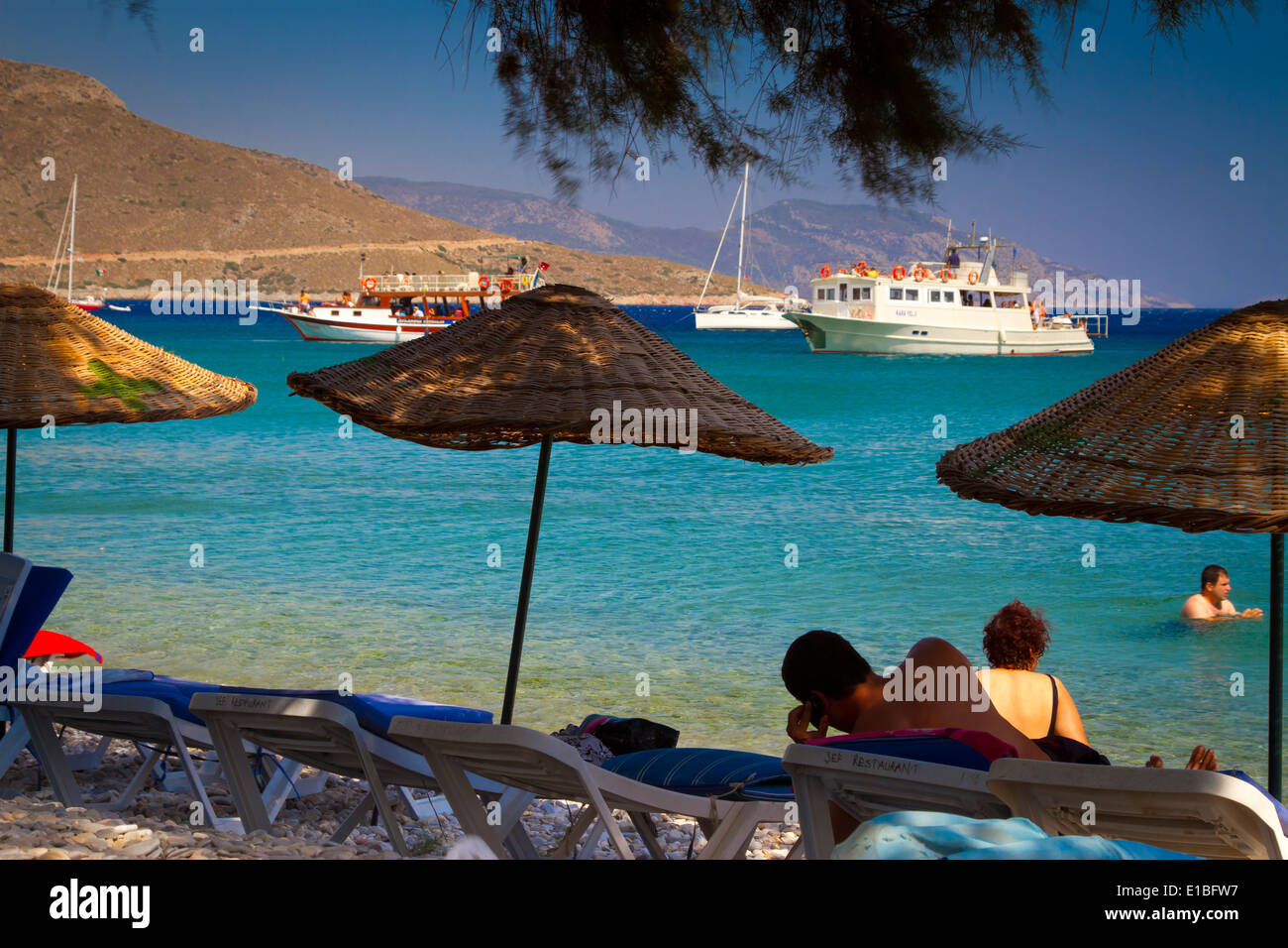 Beach. Palamutbuku village. Datca peninsula, Mugla province, Anatolia ...