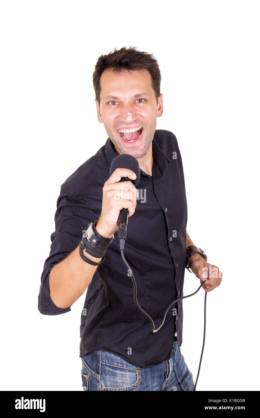 Man with microphone hi-res stock photography and images - Alamy