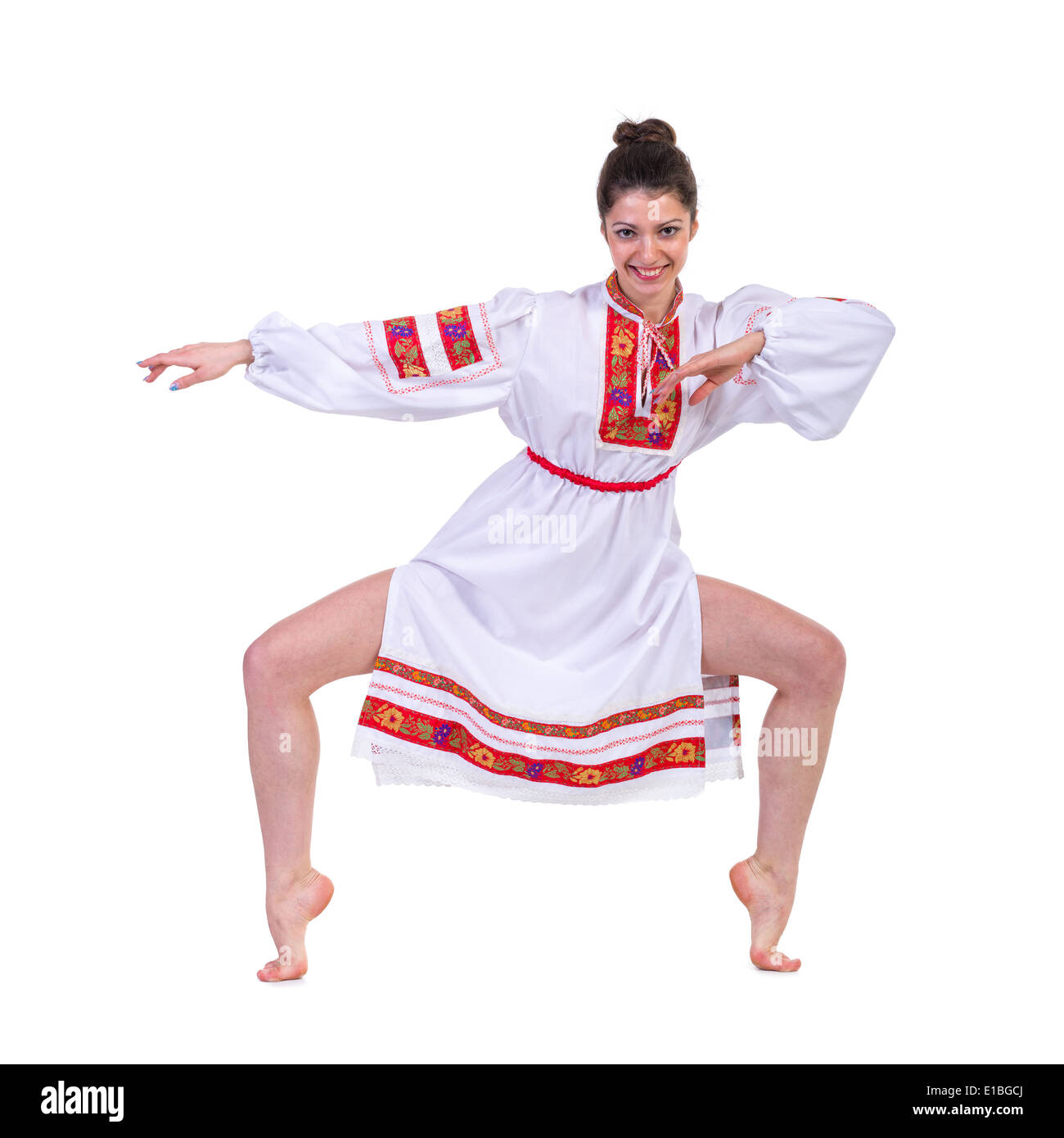 beautiful dancing girl in ukrainian polish national traditional costume ...