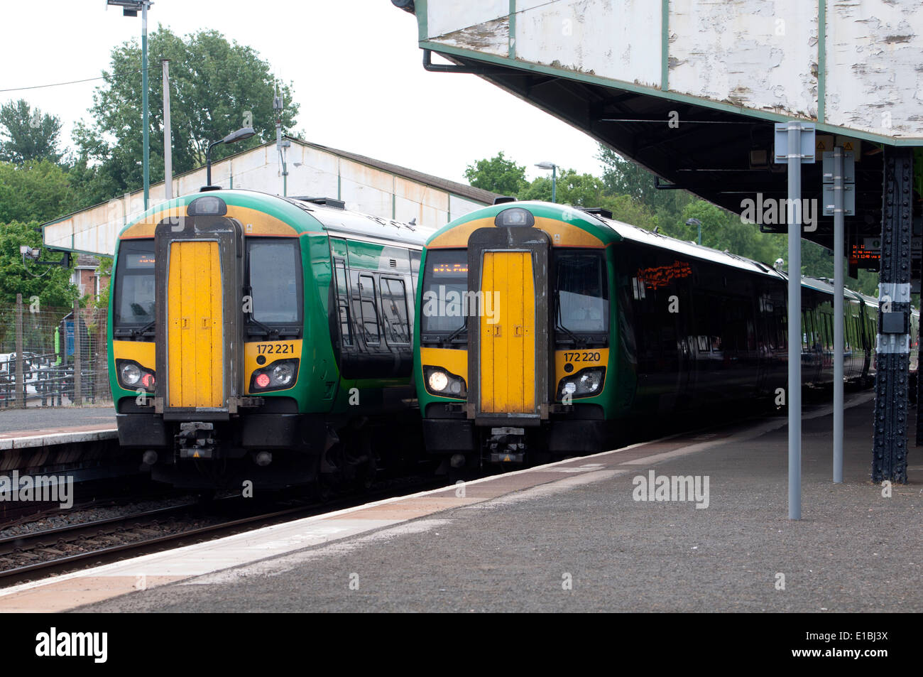 London Midland class 172 diesel trains at Stourbridge Junction station ...