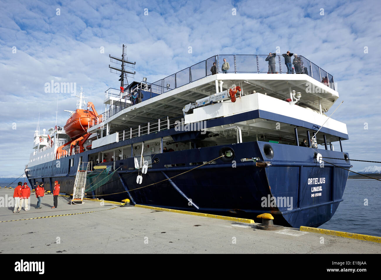 MV ortelius antarctic expedition ship tied up in dock ushuaia Argentina ...