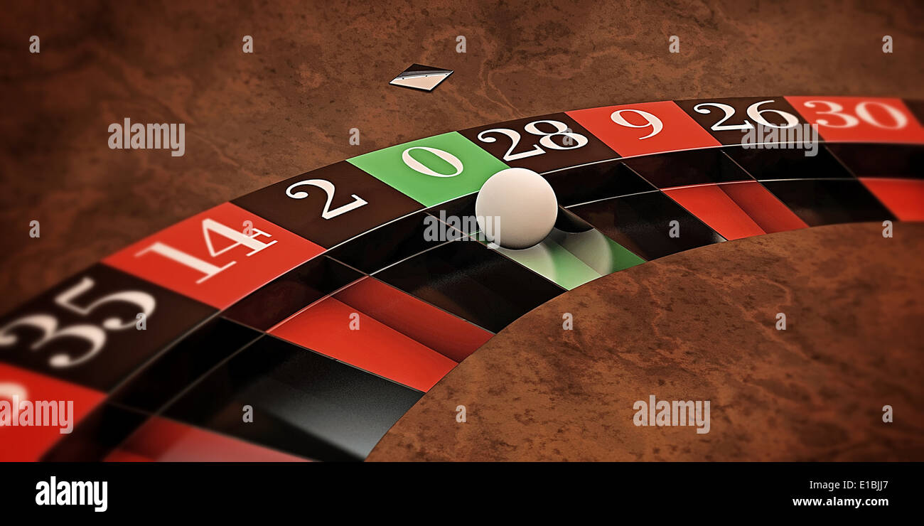 white ball on roulette wheel Stock Photo - Alamy