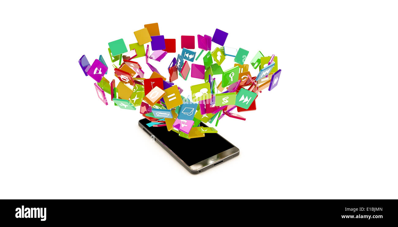 modern smartphone isolated on white background Stock Photo - Alamy