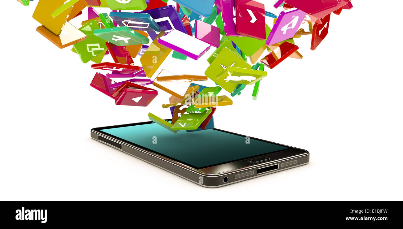 modern smart phone isolated on white background Stock Photo - Alamy