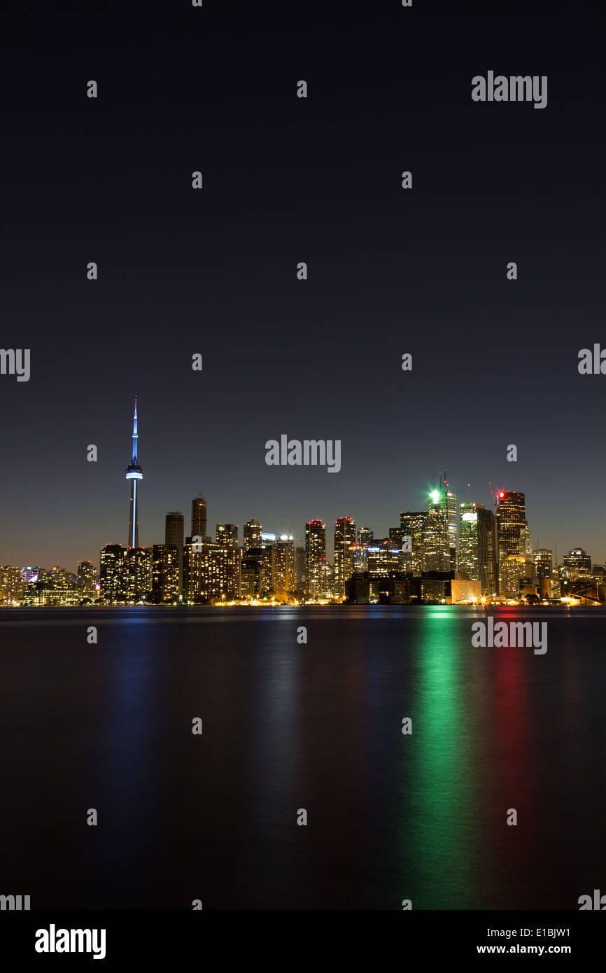 Toronto Vertical Cityscape at Night Stock Photo - Alamy