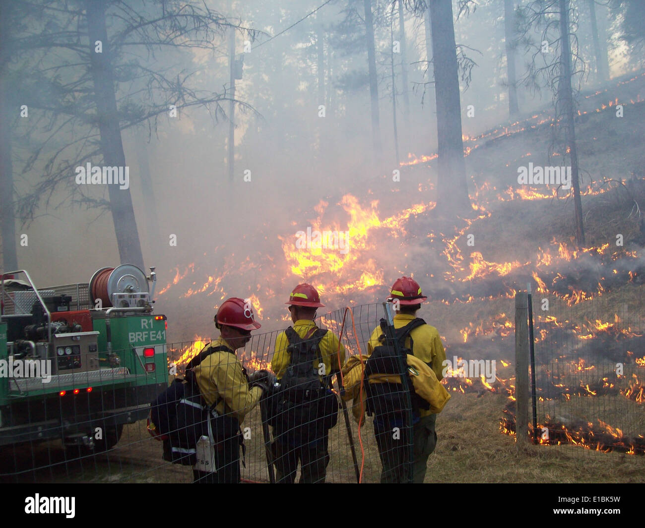 A prescribed fire at West Fork Ranger District is conducted to manage ...
