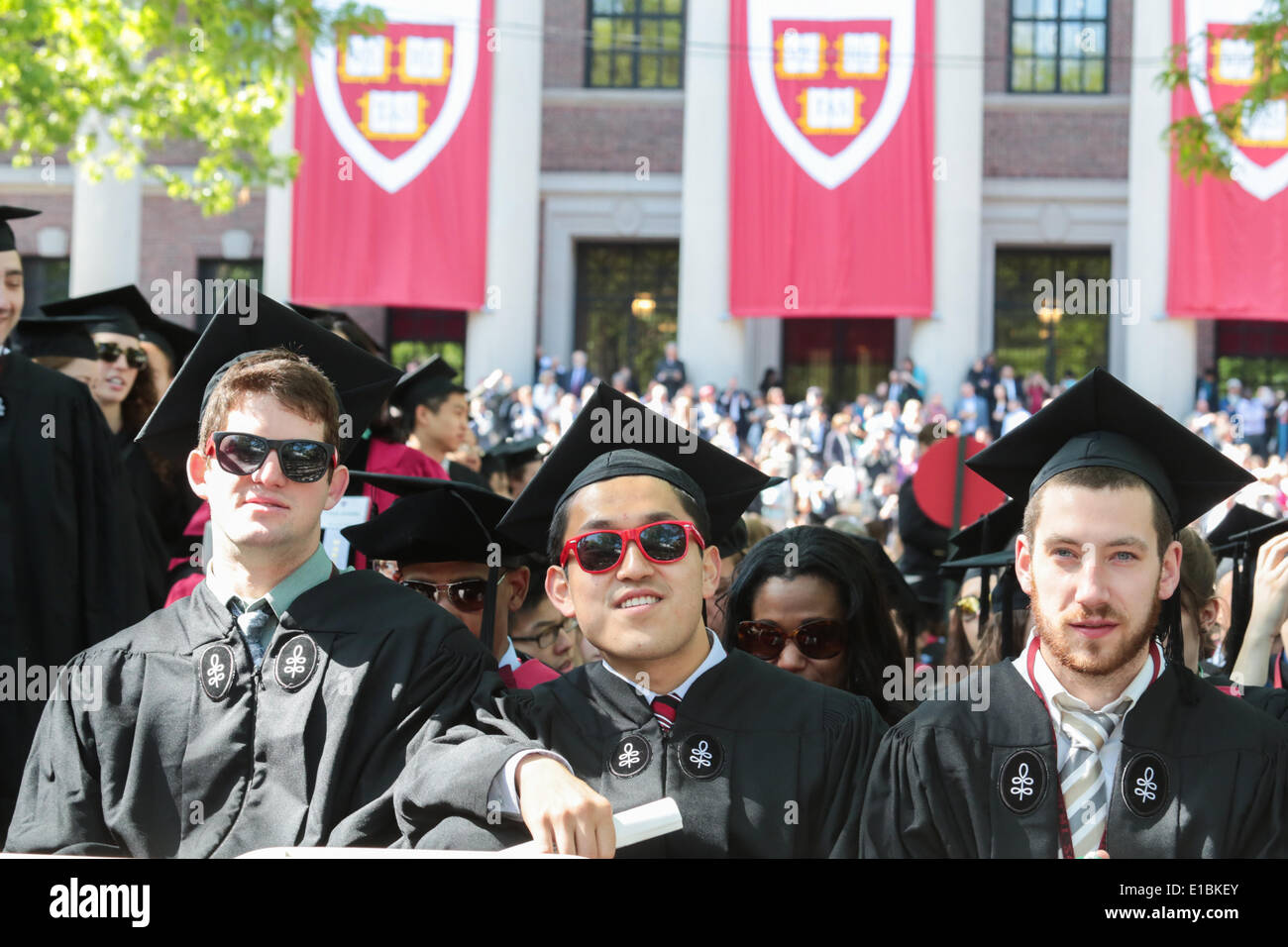 Cambridge, Massachusetts, USA. 29th May, 2014. Graduates fill the crowd ...