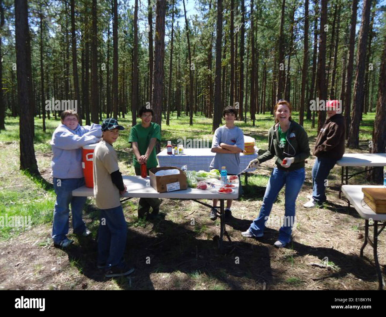 Hardworking scouts are ready to eat Stock Photo - Alamy