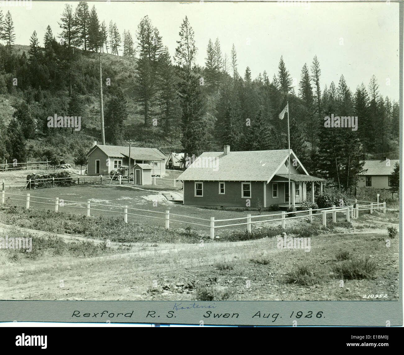 A historic 1926 photograph by KD Swan of the Rexford Ranger Station in ...