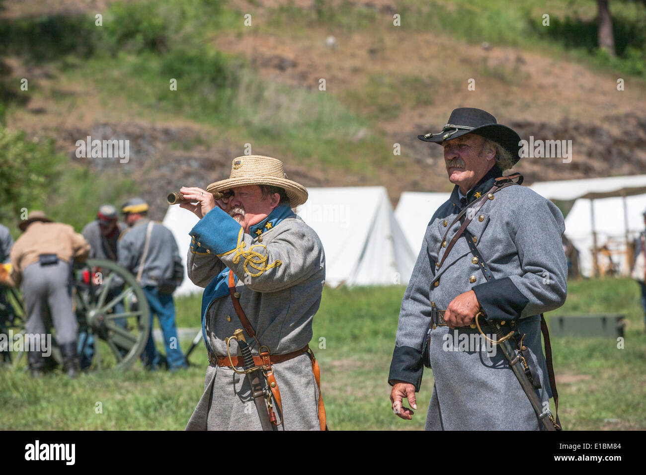 Civil war reenactors as officers Stock Photo - Alamy