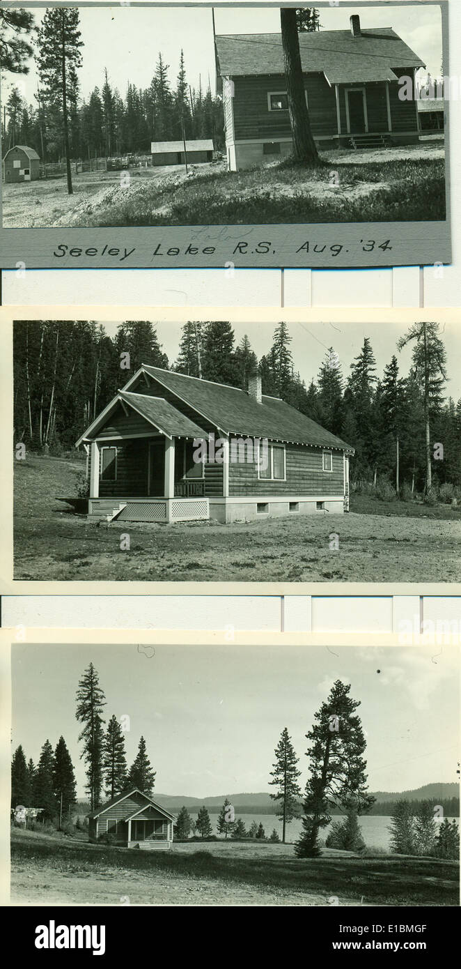 Historic images of Seeley Lake and buildings in the Lolo National ...