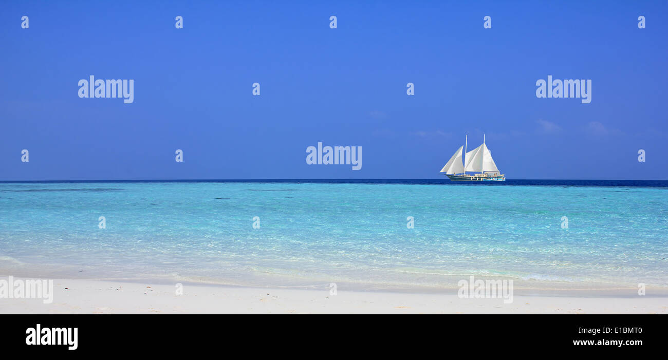 Sailboat on the high seas Stock Photo - Alamy
