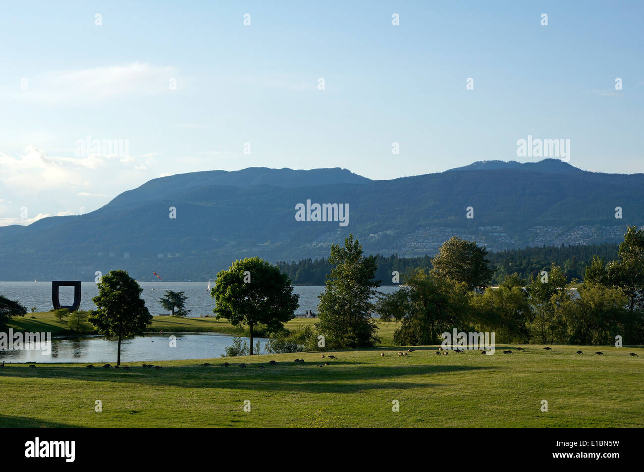 Vanier Park with English Bay, Stanley Park, and North Shore mountains ...