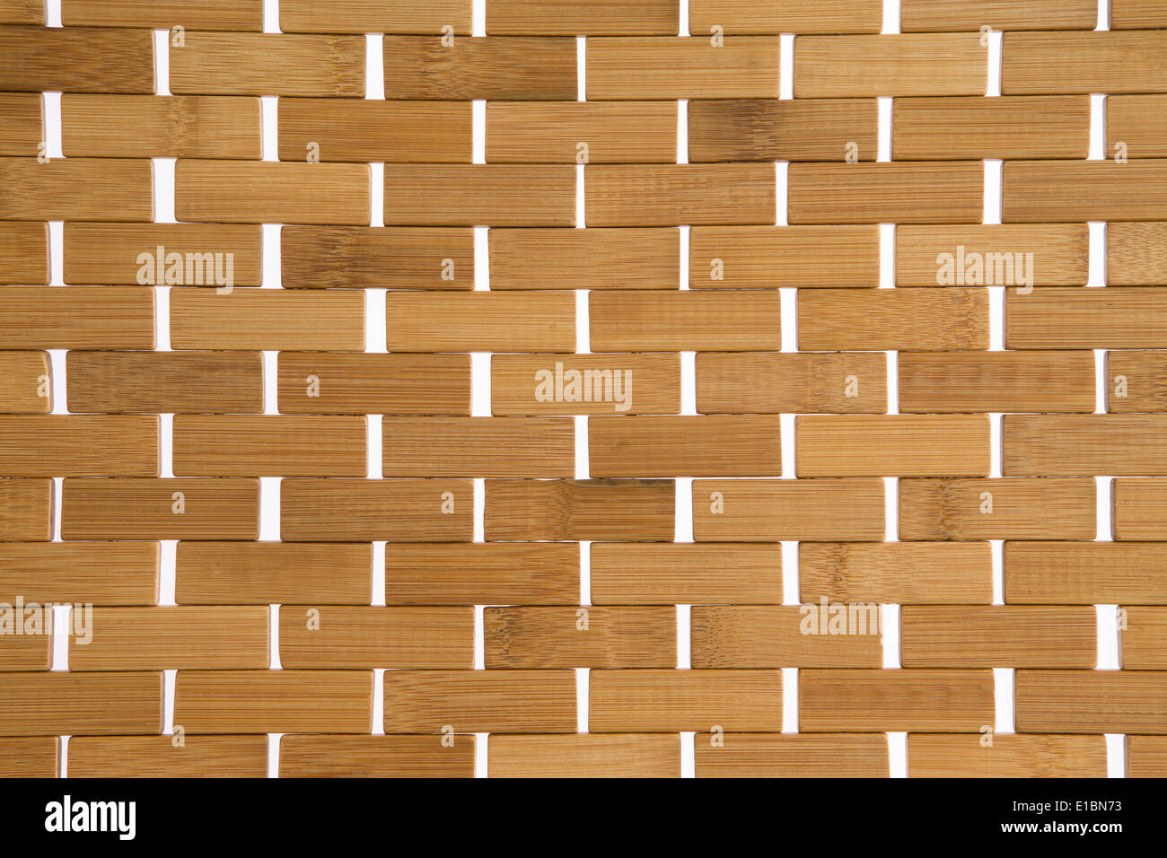 Woven bamboo mat background texture with white weave detail showing the ...