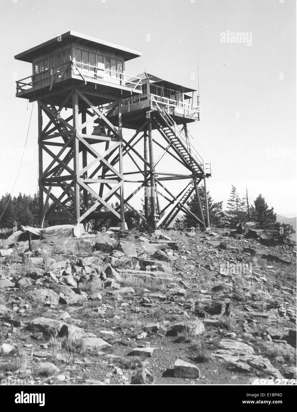 This historical photograph documents the early days of the Forest ...