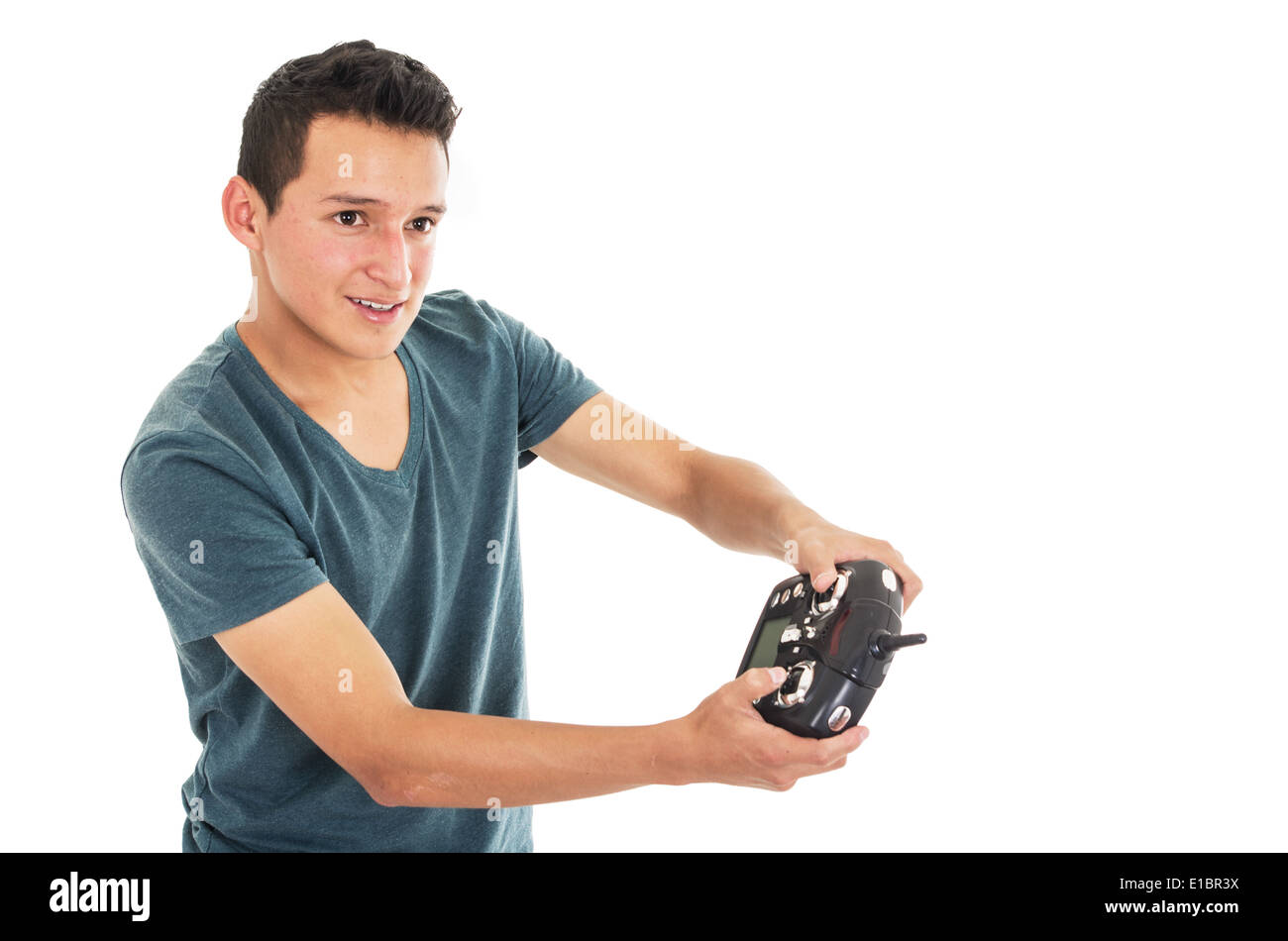 man with rc remote transmitter Stock Photo - Alamy
