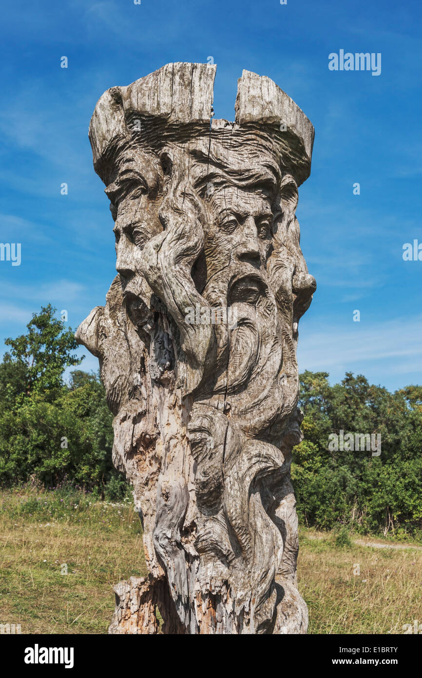 God sculpture Svantevit at the Slavic Jaromarsburg at Cape Arkona ...