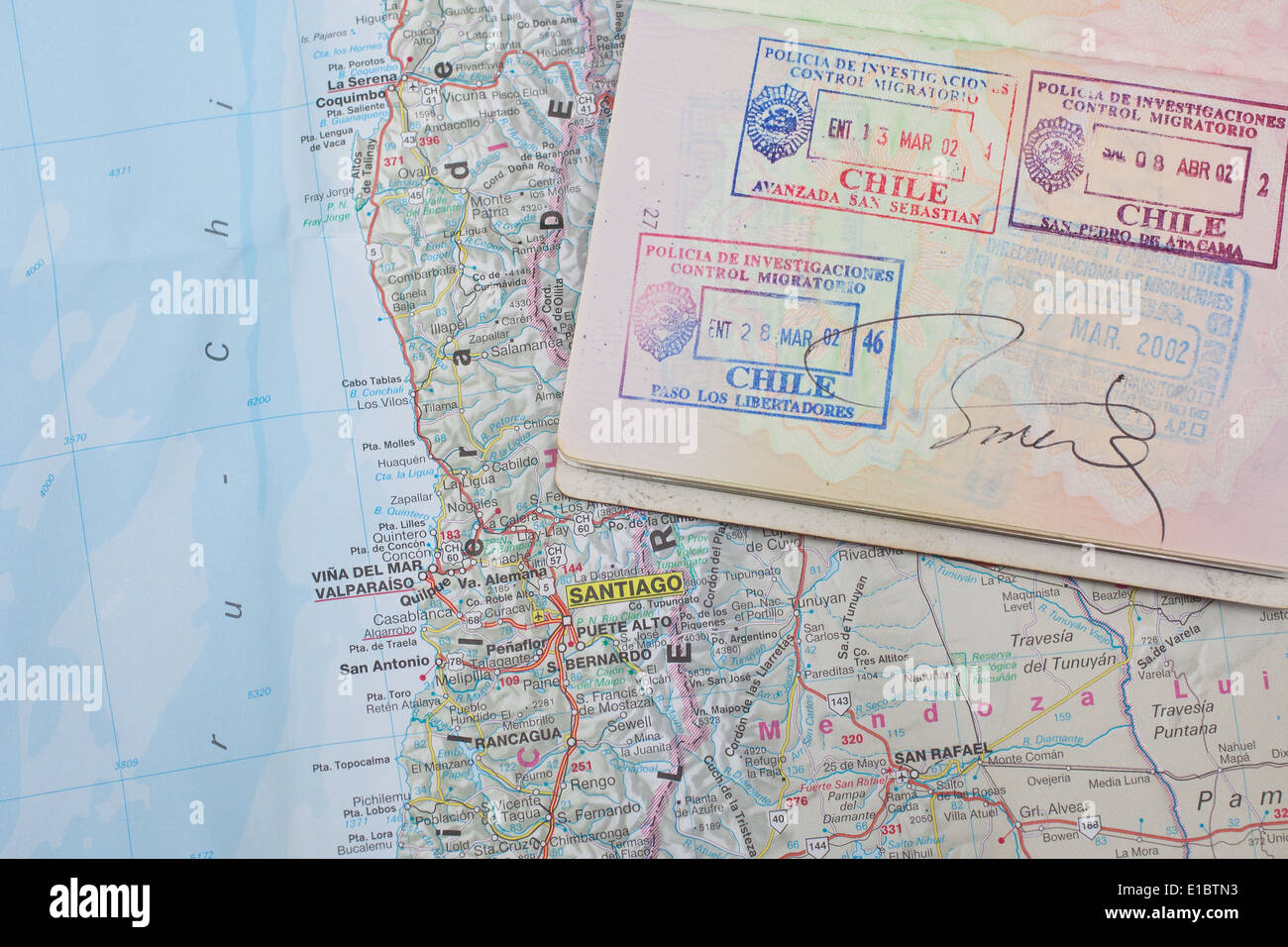 Passport and map Stock Photo - Alamy