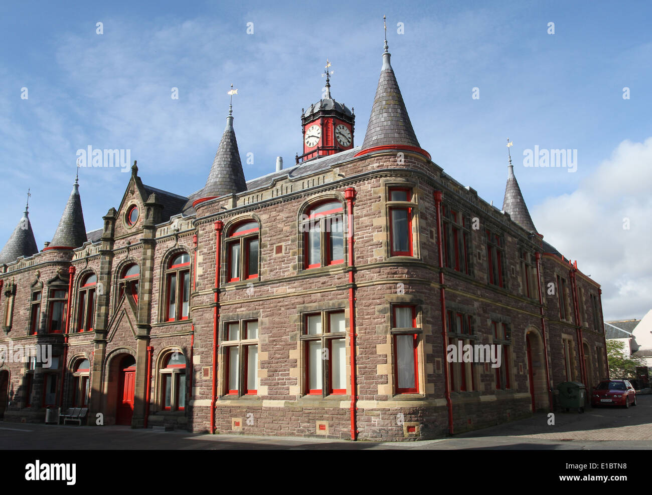 Exterior of Stornoway old town hall Isle of Lewis Scotland May 2014 ...