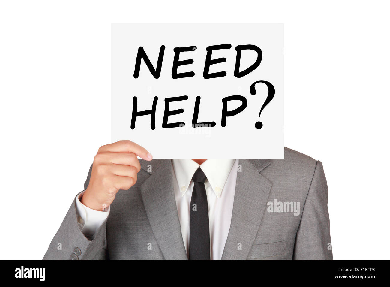 Concept business show paper ask need help hide face abstract isolated ...
