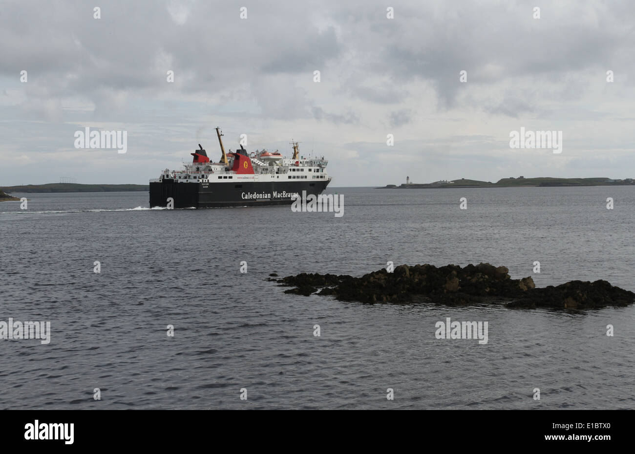 Calmac ferry MV Isle of Lewis departing Stornoway Scotland May 2014 ...