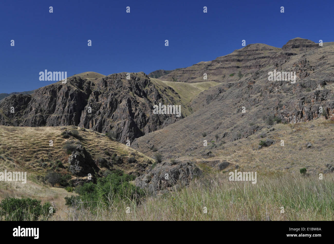 This image captures a scene in Hell's Canyon, showcasing its dramatic ...