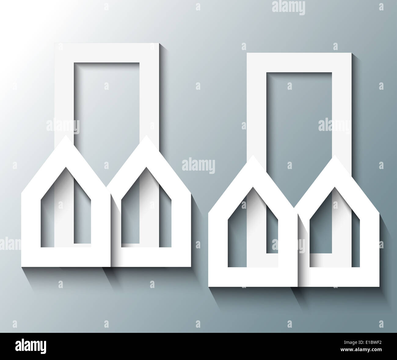 Illustration of city buildings with shadow Stock Photo - Alamy