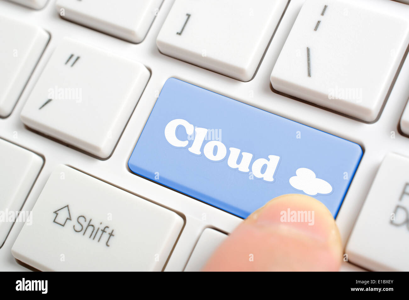 Pressing cloud key on keyboard Stock Photo - Alamy