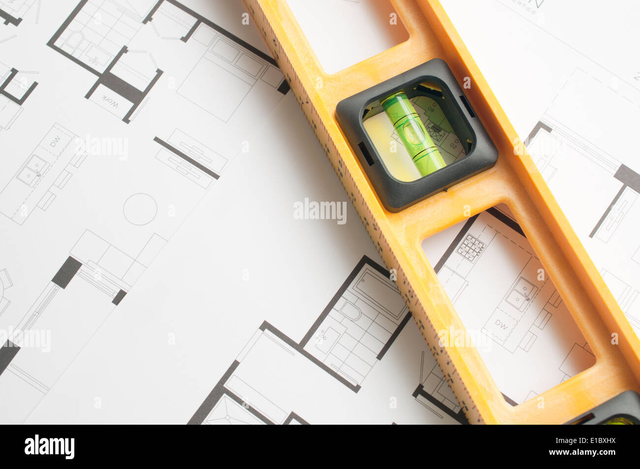 Level on an architects plan Stock Photo - Alamy