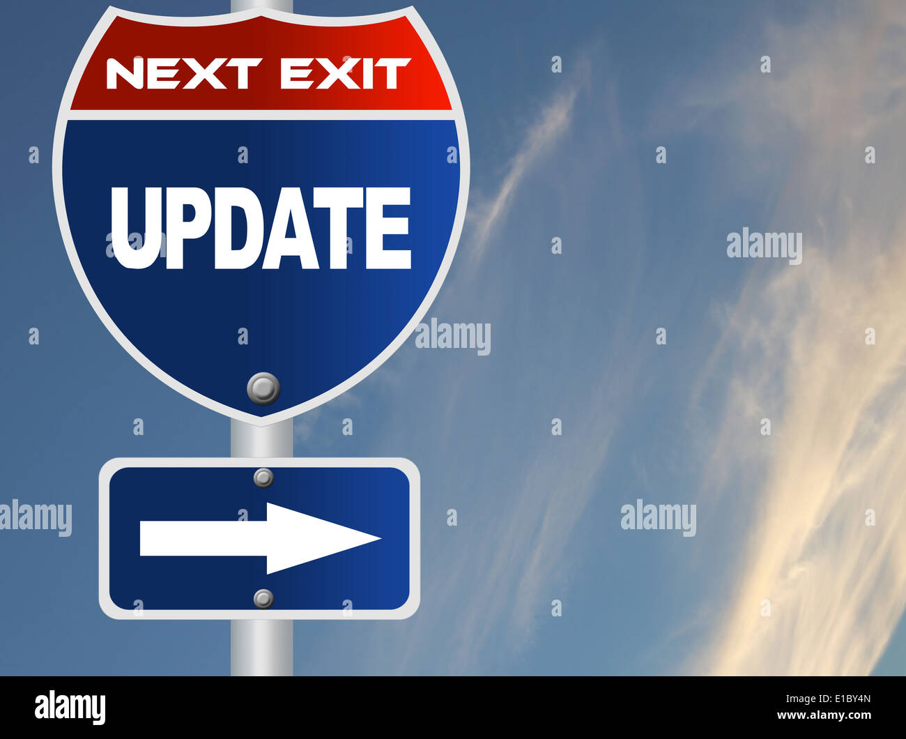 Update road sign Stock Photo - Alamy