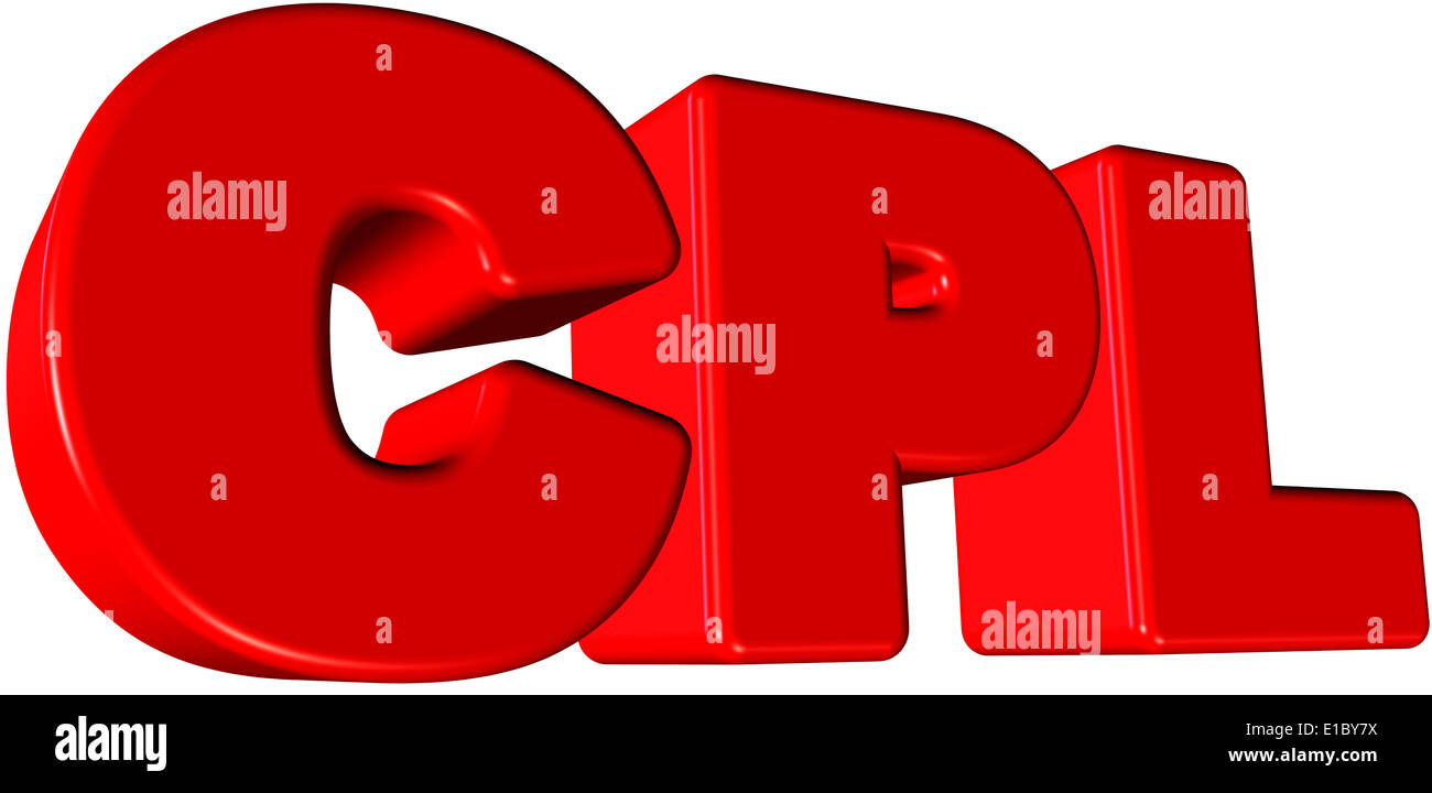 CPL 3D text isolated on white Stock Photo - Alamy