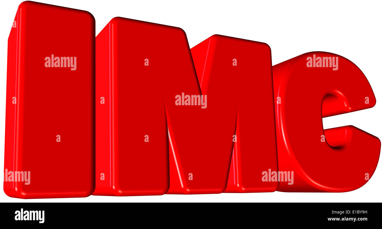 IMC (Integrated marketing communication) 3D text isolated on white ...