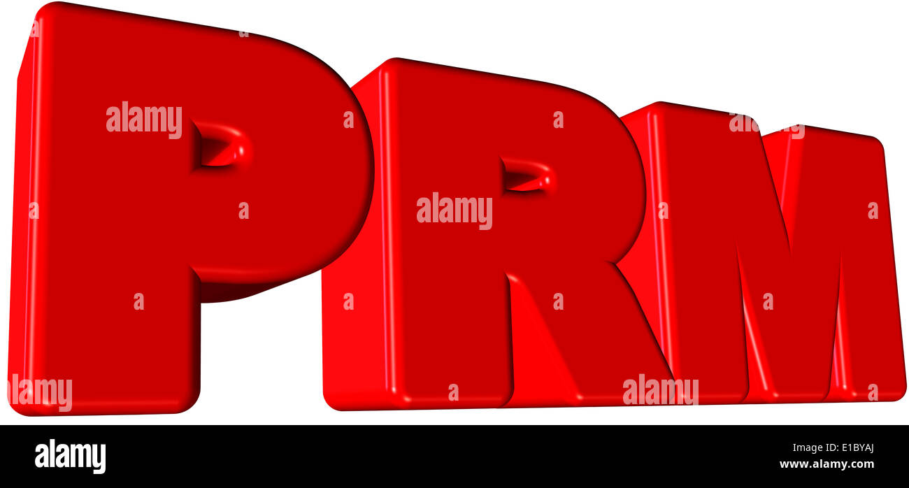 3D PRM text isolated on white Stock Photo - Alamy