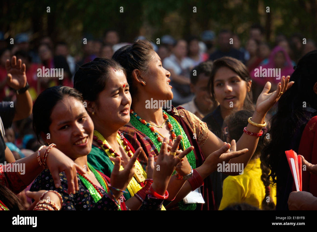 Himalayan region,Nepal, Asia, Nepali women dancing Stock Photo - Alamy