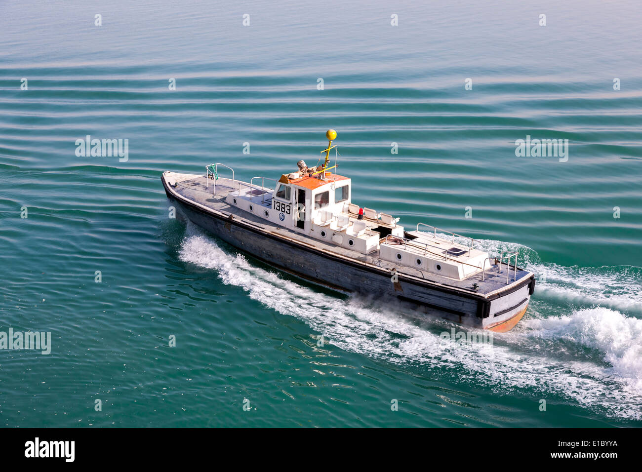 Boat heading South on the Suez Canal Egypt Stock Photo - Alamy