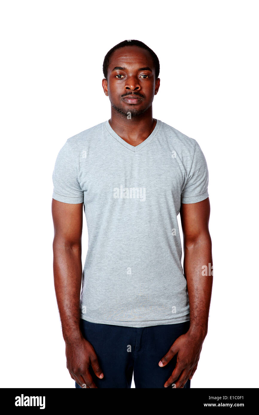 Portrait of a serious african man isolated on white background Stock ...