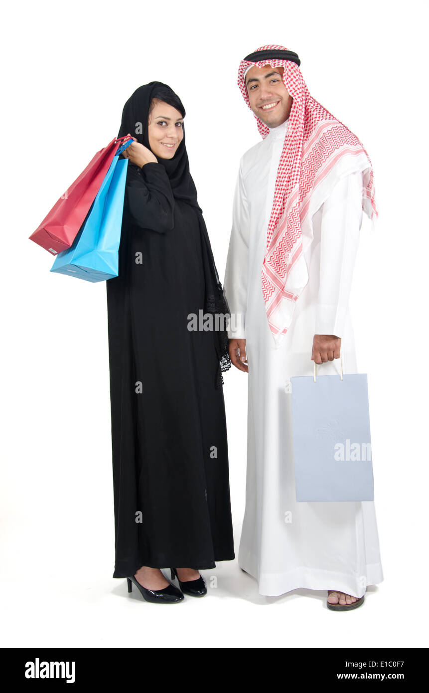 Arab couple shopping Stock Photo - Alamy