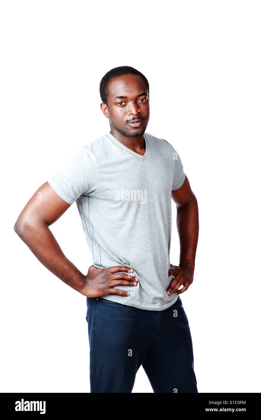 Portrait of a serious african man isolated on white background Stock ...