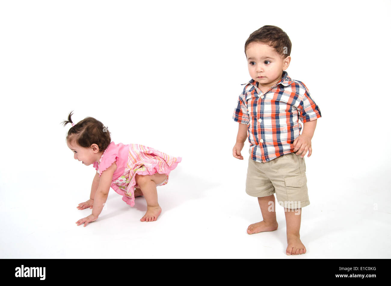 Arab Children play on white background Stock Photo - Alamy