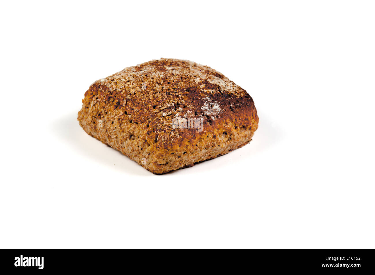 One roll bread on white background Stock Photo - Alamy