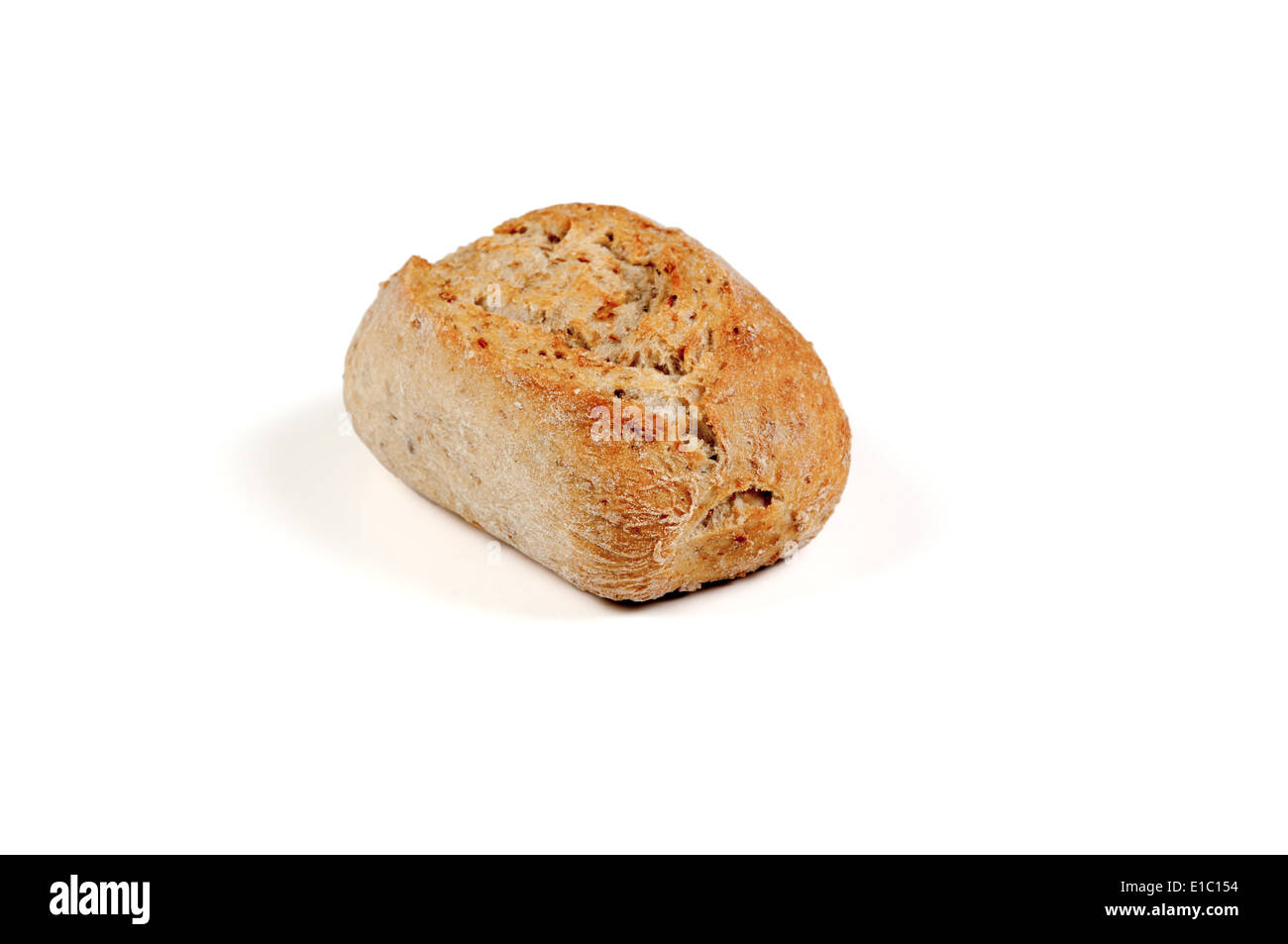 One roll bread on white background Stock Photo - Alamy