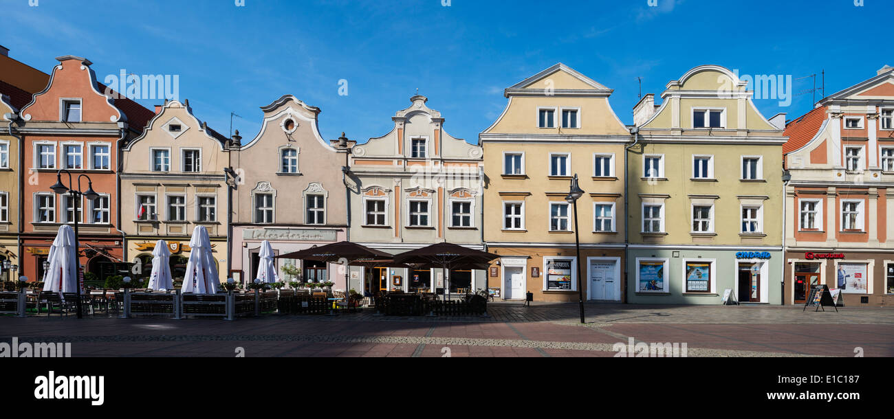 Historic buildings along Rynek market square, Opole, Silesia, Poland ...