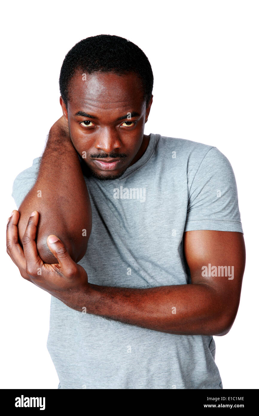 Portrait of african man over white background Stock Photo - Alamy