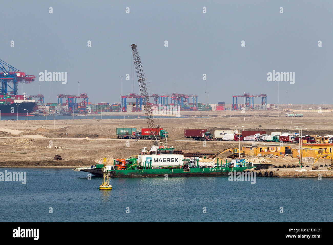 Commercial ferry crossing the Suez Canal Egypt Stock Photo - Alamy