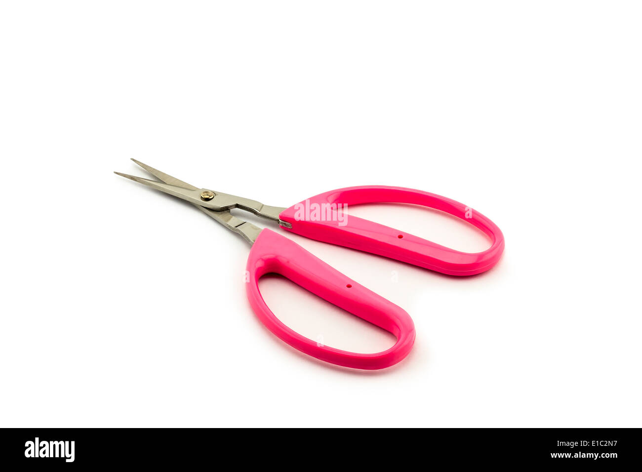Pink scissors isolated on white background Stock Photo - Alamy