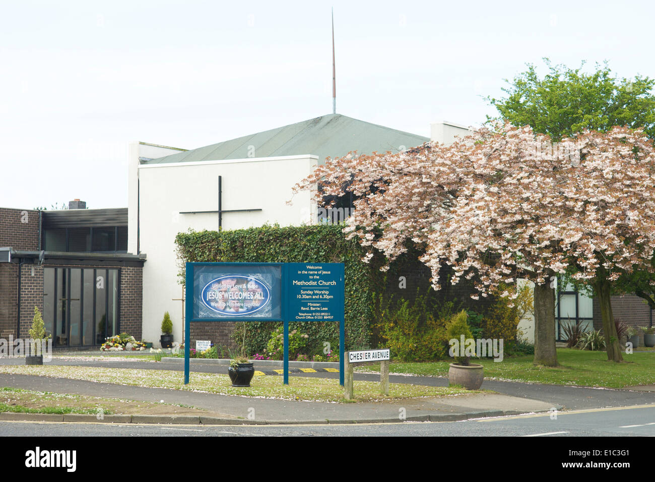 Methodist church in spring Stock Photo - Alamy