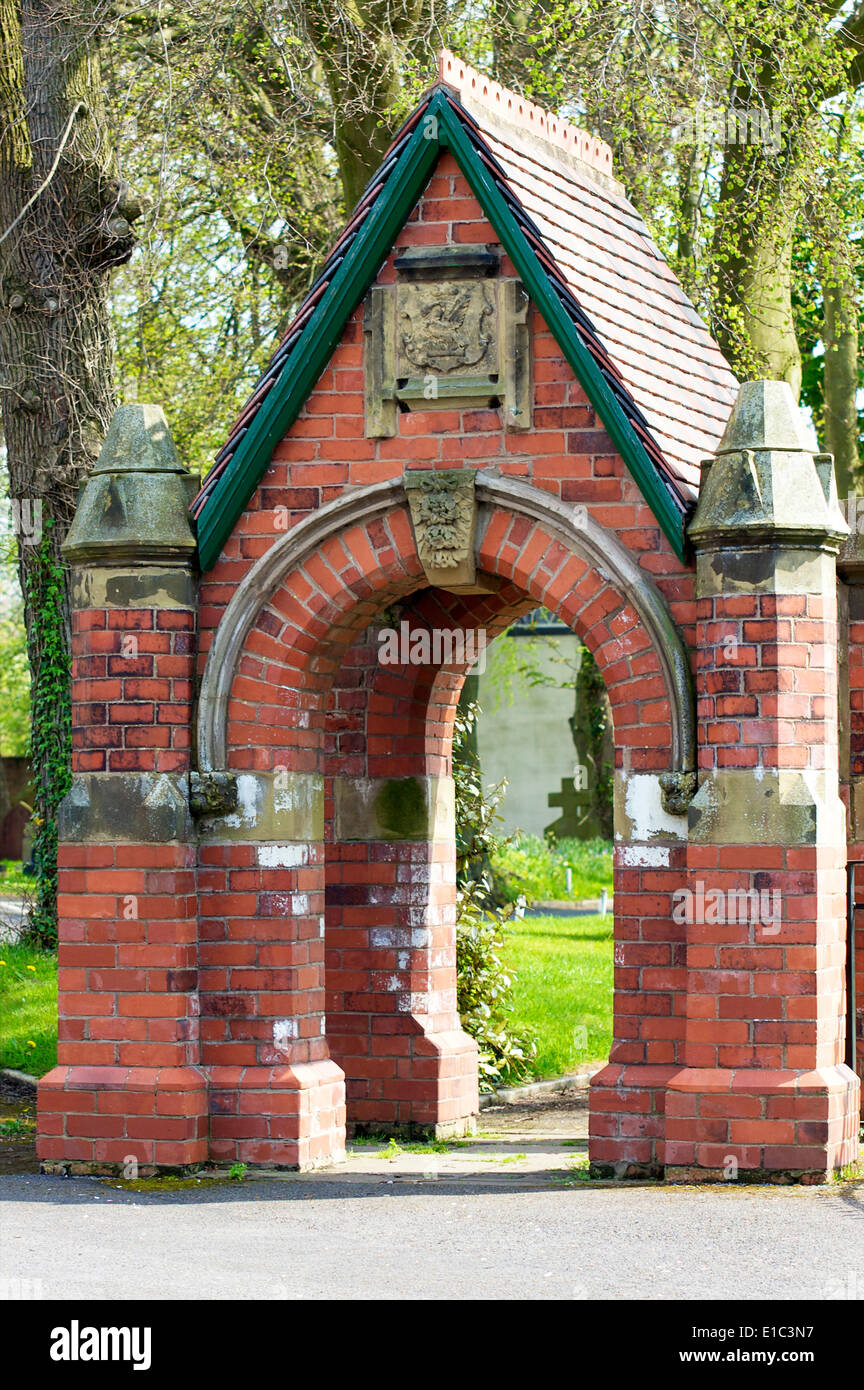 Brick gateway at entrance to church Stock Photo - Alamy