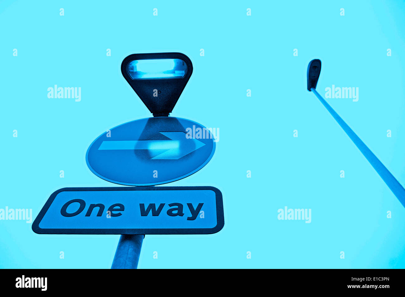 One way street sign Stock Photo - Alamy