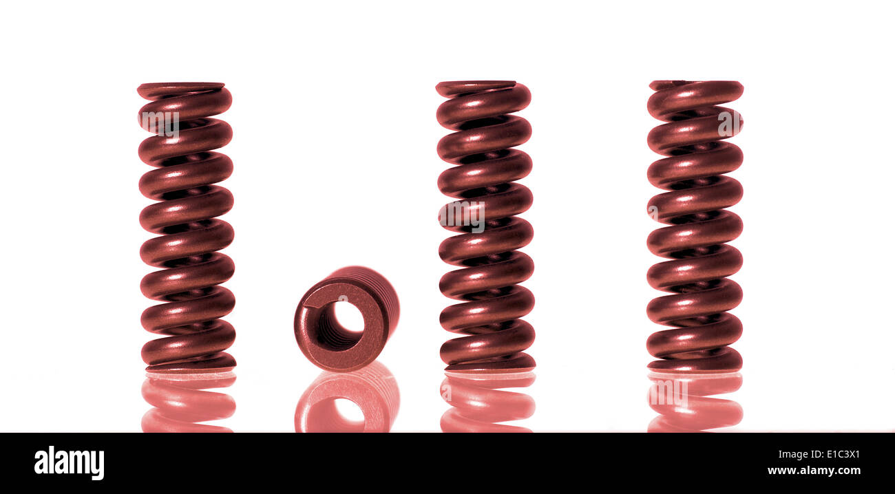 Industrial springs on white background Stock Photo - Alamy
